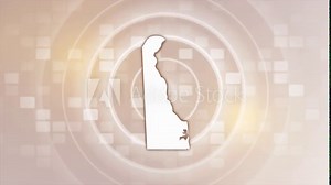 Delaware State (USA) Animated Map on Minimal Background, Multi Purpose Background with Ripples and Boxes with 3D Delaware State Map, Useful for Politics, Elections, Travel, News and Sports Events Stock Video