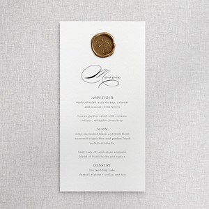 Wax Seal Wedding Menu | Wedding Menus With Wax Seal | Elegant Wedding Menus - Etsy Australia