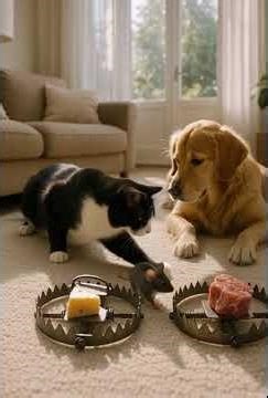 Will it press the trap?Two Traps, One Choice 🧀🥩🐭 #animalshorts