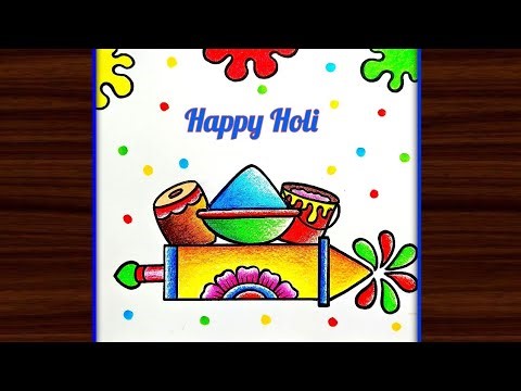 Happy Holi Drawing 2026 || Holi Special Card Drawing || Holi Poster Drawing for Beginner's..