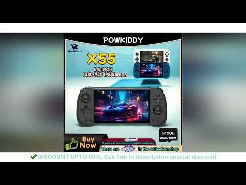 POWKIDDY X55 Handheld Game Console 5.5 INCH IPS Screen RK3566 Open-Source Linux System 4000 MAh TV