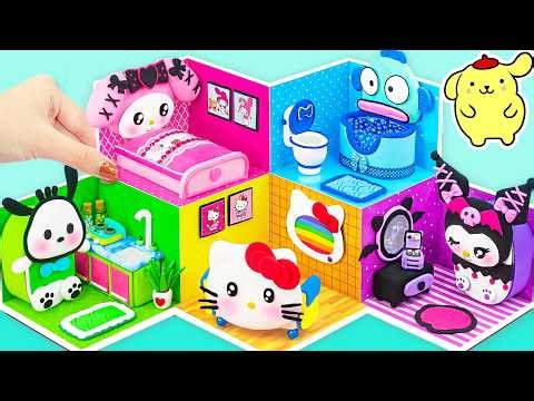 Build Sanrio 5 Color Fantasy House with Hello Kitty, Kuromi, My Melody & Friend💖 DIY Mini Clay House