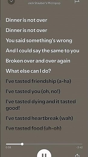 Jack Stauber - Dinner Is Not Over (Sped Up Lyrics Video) #spedup #spotify #music #shorts #lyrics