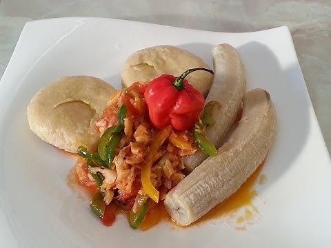 Fry Up Salt Fish Served With Banana And Dumplin (Caribbean Food) | Recipes By Chef Ricardo