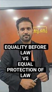 Equality Before Law vs Equal Protection of Law | Explained Simply with Examples | Affirmative Action