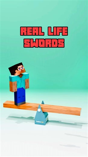 Minecraft vs Real Life 3D Swords Simulation #blender #minecraft