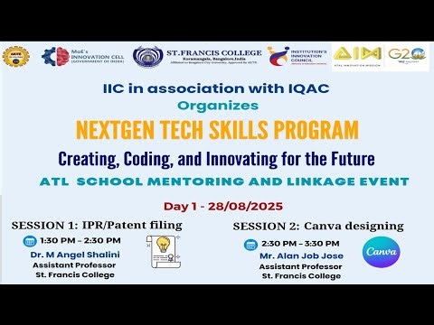 Session 1: IPR/Patent Filing | Dr. M Angel Shalini, Assistant Professor | 28-08-2025
