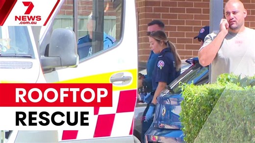 Rooftop cleaner rescued after chest injury