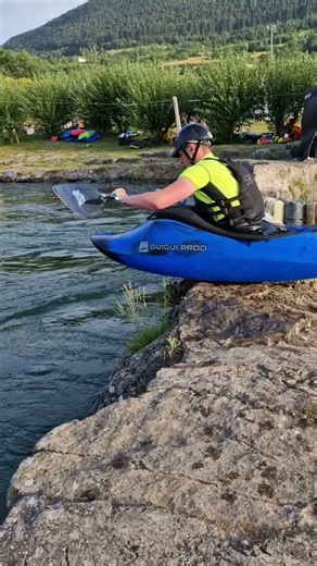 Rock drop to freestyle tricks on this whitewater course