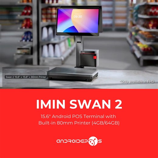 ✨ iMin Swan 2 – 15.6″ Android POS Terminal ✨ Upgrade your checkout experience with the iMin Swan 2, a sleek and powerful Android POS terminal featuring a 15.6″ full HD display and a built-in 80mm thermal printer. Designed for speed, style, and reliability—perfect for modern retail and hospitality environments. 🖥️ Large 15.6″ touchscreen for smooth operations 🧾 Integrated 80mm printer for fast, hassle-free receipts ⚡ 4GB RAM / 64GB storage for responsive performance 📱 Android OS for flexible a