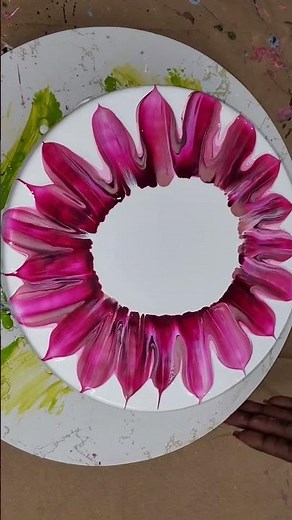How to paint a Dahlia Flower with a Spoon~Creative Acrylic Pour Painting Technique for Beginners