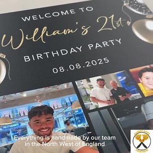 Birthday Welcome Board | Birthday Signs | Party Sign | Black Gold Silver Pink Blue | Birthday Photo Collage | 18th 21st 30th Etc | 7 Photos - Etsy UK