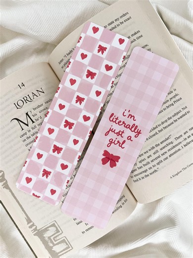 I’m Literally Just a Girl & Check Bookmarks ~ Cute Bookmarks, Aesthetic Bookmarks, Book Lovers, Bookish Gift - Etsy UK