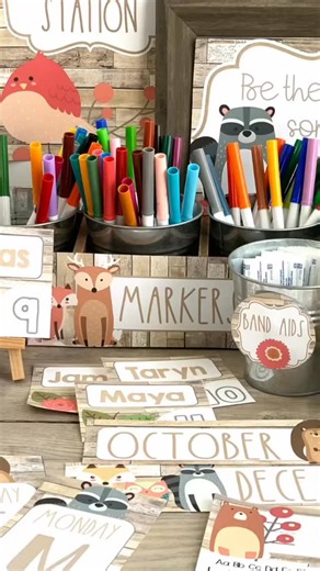 First Grade Teacher on Instagram: "Bring the beauty of the outdoors into your classroom with this charming Woodland Classroom Decor set! Featuring nature-inspired designs, calming colors, and adorable woodland animals, this theme creates a warm, welcoming, and organized learning environment. Perfect for back-to-school, this editable decor bundle includes alphabet posters, number lines, calendar pieces, desk name tags, labels, bulletin board headers, and more! Whether you’re decorating for a pres