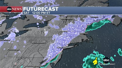 The Northeast is bracing for another new storm, bringing brutal cold and new rounds of snow from Baltimore to Boston. Lee Goldberg has the weekend forecast as bone-chilling temperatures reach to the Deep South. https://abcnews.link/N7tu2kz | ABC World News Tonight with David Muir