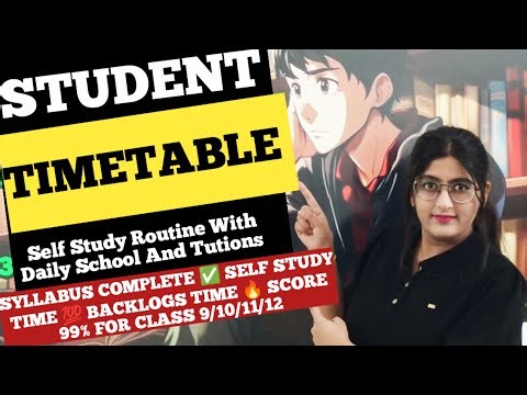 Timetable for study|Timetable for Class 9/10/11/12 #timetable