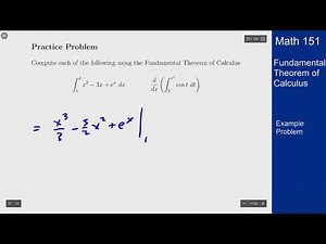 Calculus 1 - Example Problem - Fundamental Theorem of Calculus