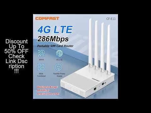 Comfast 4G LTE Router WiFi6 Router 300Mbps 4G WiFi Portable Router Modem 4 Antenna with SIM Cards Ac