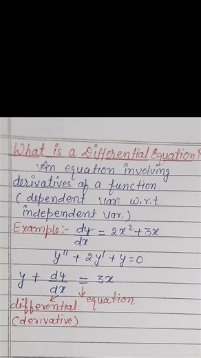 Differential Equation — Definition with Example | Class 12 Maths Chapter 9