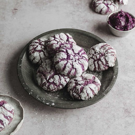 Vegan Ube Crinkle Cookies - Filipino Recipe - Floured Frame