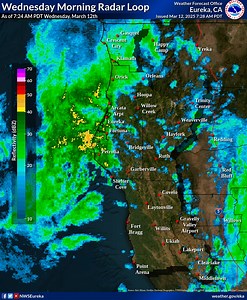 Here is a radar loop from the past hour. Scattered showers are moving across the area this morning. A rapid transition to widespread precipitation is expected through the morning hours. Moderate to locally heavy rainfall is expected. Snow level around 4000 feet, lowering to 2500-3500 feet late this afternoon/evening. Precipitation will become showery this evening. The strongest showers are expected later this evening through Thursday morning. Isolated thunderstorms, heavy downpours & small hail 