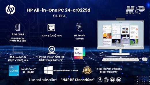 HP PCs are built with dependable technology, next-level power, and rock-solid performance that turn your to-do lists into to-done lists. #HP #mnp #Intel #AllinOne #mnphp #hppakistan #i5 C1JT1PA | M&P HP ChannelOne