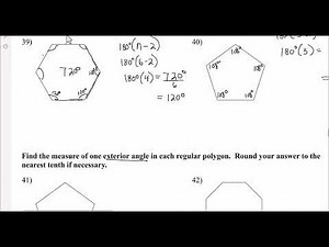Regular Polygons: Names, Interior and Exterior Angles Measures