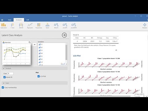 Latent class cluster analysis with free software Jamovi