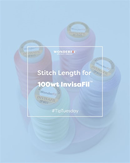 Tip Tuesday 🧵When using 100wt Invisafil™️ for stitch in the ditch, we like keeping our stitch length at 1.5 it's small enough to stay hidden and give that clean, seamless finish.Everyone’s has their own preferences.What stitch length do you like when working with finer threads like Invisafil? Drop your go-to setting below! 👇#TipTuesday #WonderFil #WonderFilThreads #Invisafil #StitchInTheDitch #SewingTips #QuiltingTips #ThreadTips #SewingCommunity #quiltingcommunity | WonderFil Specialty Thread