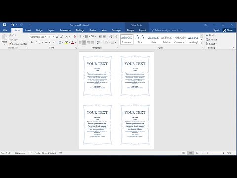 4 Flyers On One Page in Word: How to Create 4 Flyers on 1 Page in Word
