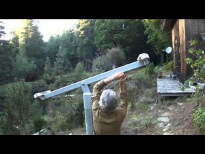 Top-of-Pole mount solar array installation