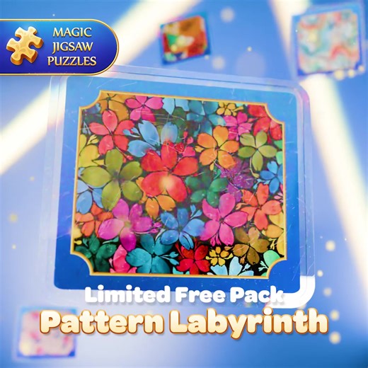 Puzzles are also a type of brainteaser, with every piece being a riddle. Sometimes the pattern can give clues as to which piece goes where, while other times it tries to confuse you. You'll encounter this complex Pattern Labyrinth in our new pack! Try some of such pictures for free to see if you can handle such a challenge. https://ximadpzl.onelink.me/BkON/w9depvqr #MJP_NewPack #puzzles #jigsawpuzzles #magicjigsawpuzzles | Magic Jigsaw Puzzles