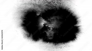 ink transition on white screen, drop texture, ink transition splatter blot , painting animation background animation, luma effect Ink drops stream splatter stain leak spread flow scatter over screen