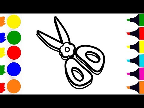 Scissors Cute Drawing || easy Scissor drawing step by step || Qenchi ki drawing || scissor draw easy