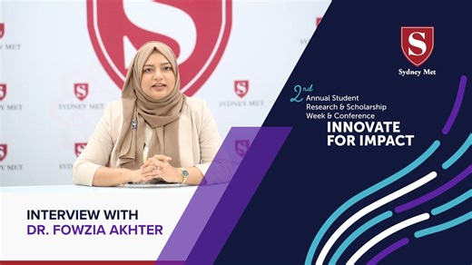 💡 Insights from Dr Fowzia Akhter at Sydney Met Student Research Conference In this interview, Dr Fowzia Akhter, Lecturer in IT and Chair of the Sydney Met Research and Scholarship Conference, explains the purpose of the conference and how it was designed to provide students with a platform to present innovative ideas, build confidence, and strengthen academic skills. The conference supports student development and prepares participants for future academic and professional success. For more info