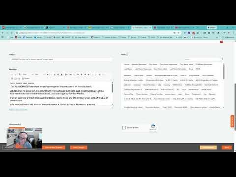 Hookers & Slicers - Tournament Signup Reminder E Mails