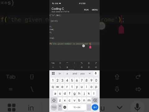 Write a c Program to print given number is palindrome or not #code