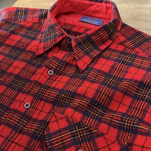 Pendleton Country Traditions Vintage Wool Shirt – Red Tartan Plaid Men’s XL USA