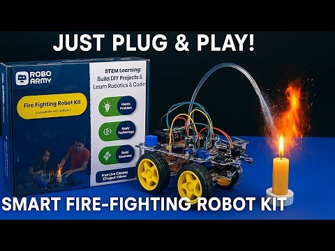 Pre-Assembled Fire-Fighting Robot Kit | Build & Test Smart Fire Extinguisher Robot | RoboArmy