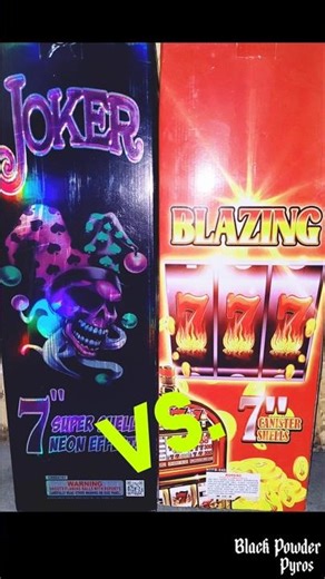 Joker 7" shell Vs. Blazing 7s 7" shell #fireworks #salutes #shorts #biggeststroberocket #pyro