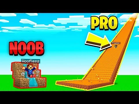 MINECRAFT NOOB vs PRO GIANT SLIDE CHALLENGE!