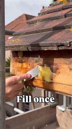 David Williams - Painting & Decorating on Instagram: "Repaircare dry flex 4 🟡 Elastic repair compound for fast timber repairs and splicing No waiting to build up multiple layers. Done once. Durable slump resistant and flexible 👌👌 #repaire #repaircare #decorator #woodrepairs #satisfying #reels"