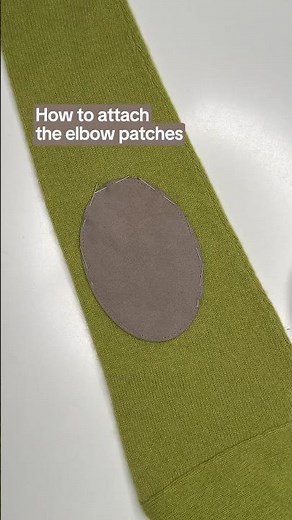 Attaching the elbow patches on a cashmere sweater #cashmere #sewing #repair