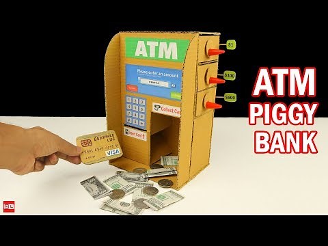 How to make a Simple ATM machine | Cardboard easy atm machine | Mini working Atm | ATM PIGGY