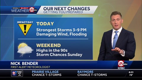 Monitoring river flooding, plus street flooding with thunderstorms possible