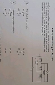 Comprehension for Q. No. 49 to 50 An electrical circuit is show... | Filo