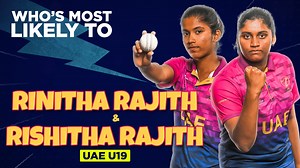 Vaishnave Mahesh is most likely to forget her teammate's birthday? 🤔 Watch The Rajith sisters - Rinitha & Rishitha - reveal some secrets about the 🇦🇪 players. Elistaworlduae | Elista.World | #U19T20WorldCup | Women’s CricZone