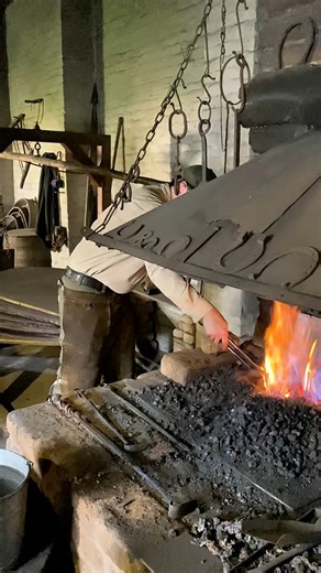 Here’s a timely blacksmithing project that utilizes all aspects of the anvil and many uses of a leg vise. For Valentine’s Day, Marco, one of our blacksmiths, demonstrates the same blacksmithing methods available in the 1840s at Sutter’s Fort to make a heart out of some quarter inch steel round stock. The bellows pumps air into the forge where the iron or steel is softened to a working temperature to be shaped with a hammer on the anvil. See the blacksmith shop in operation at our next Demonstrat