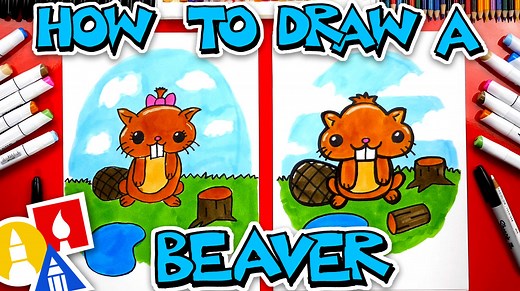How To Draw Funny Cartoon Beaver - Art For Kids Hub — Free Drawing Lessons for Kids -
