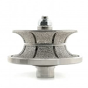 Z-LION 1-1/4" Full Bullnose Diamond Coarse Profiler Wheel Hand Profiler Router Bit with 5/8-11 Thread for Granite Marble Countertop Edges V-Shape 30mm